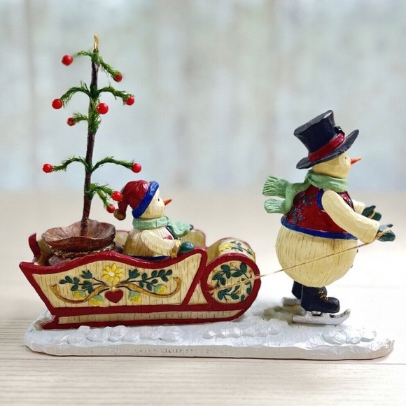 Demdaco | Holiday | Nwt Vintage 200 Demdaco Snowman Pulling Sleigh ...
